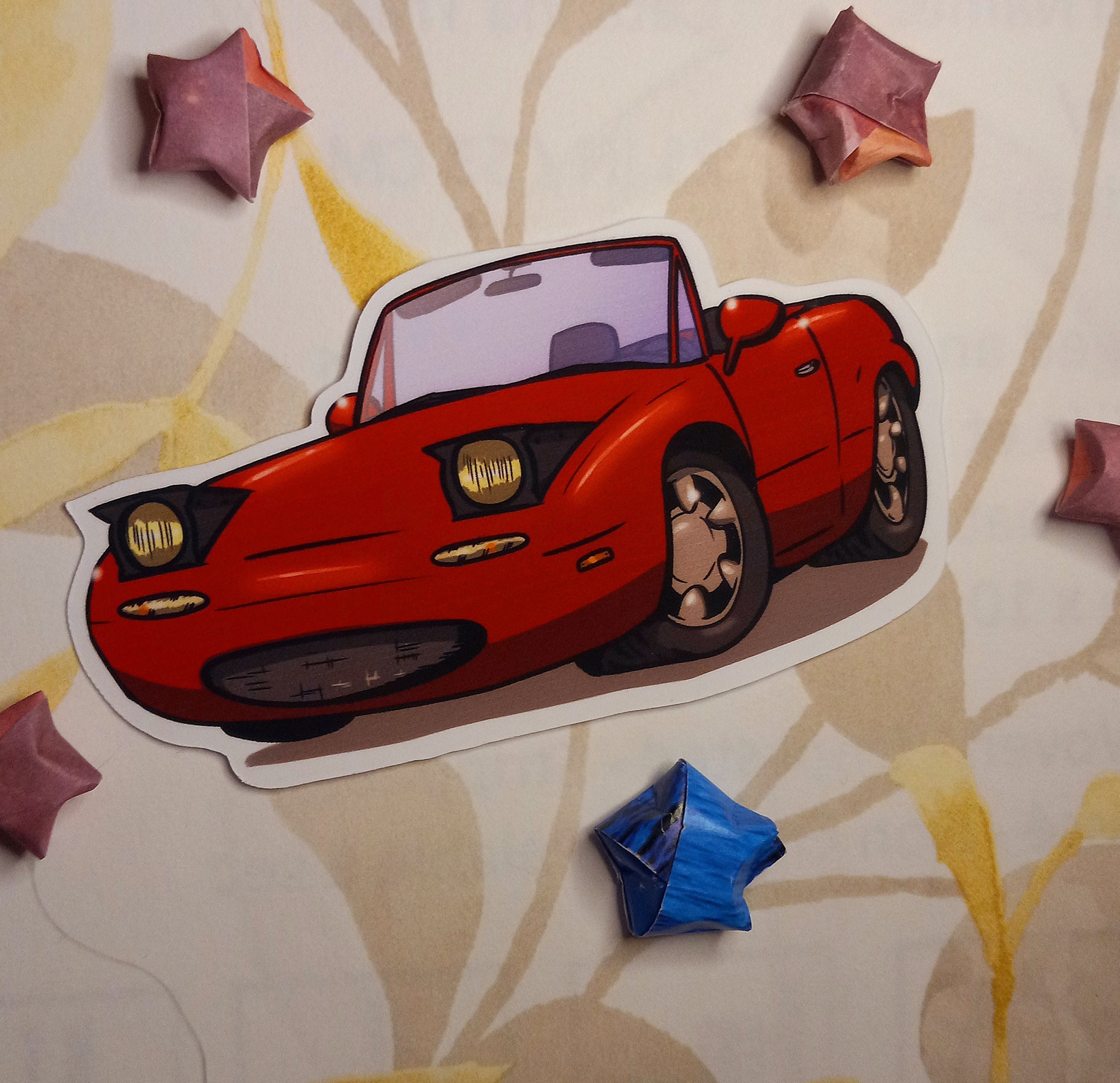 Cute Vehicle Sticker Miata Chibi Car - Etsy