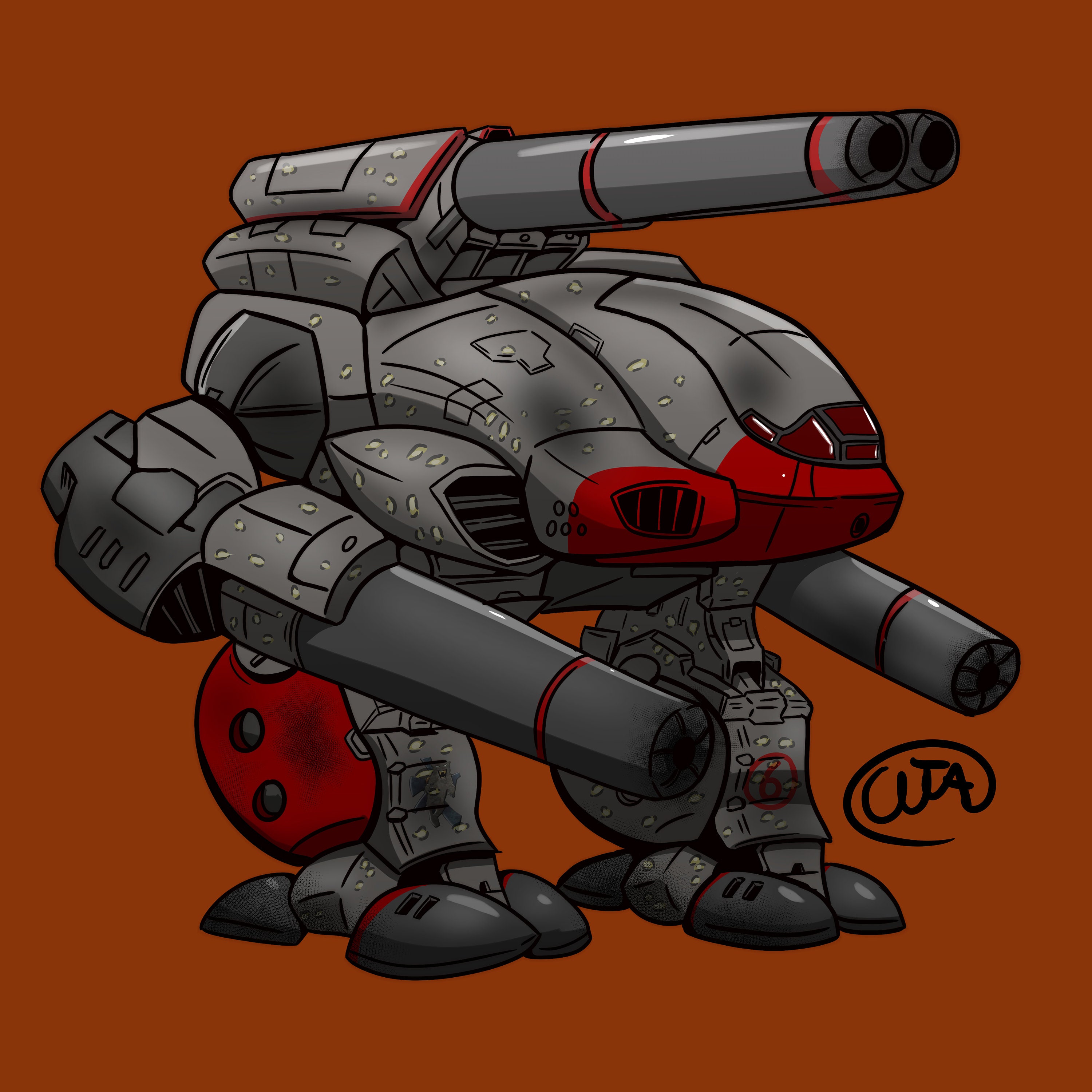 Cute Battletech Sticker Stone Rhino Chibi - Etsy