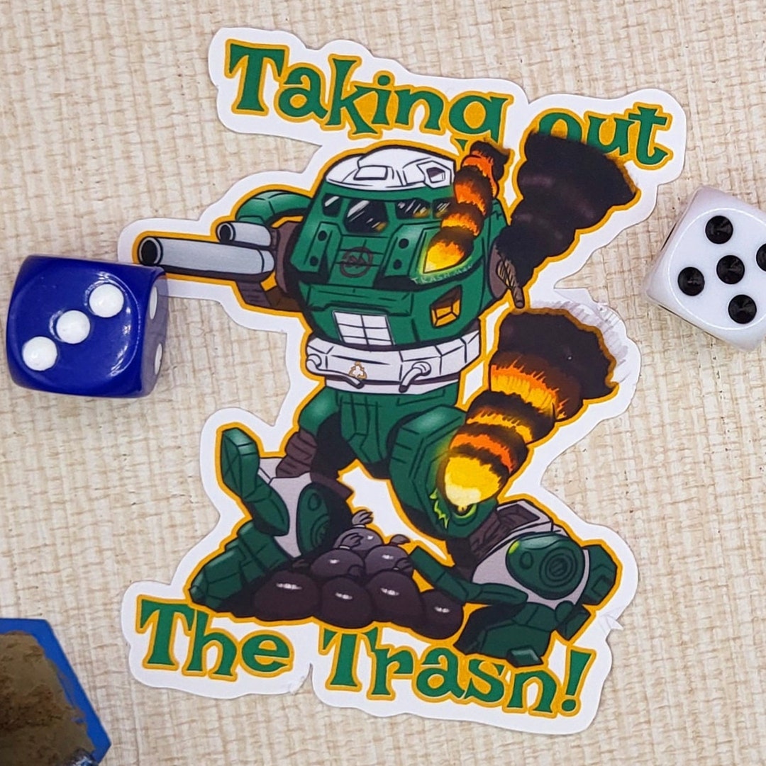 Cute Battletech Sticker | Urbanmech Chibi | Dumpster Fire - Etsy