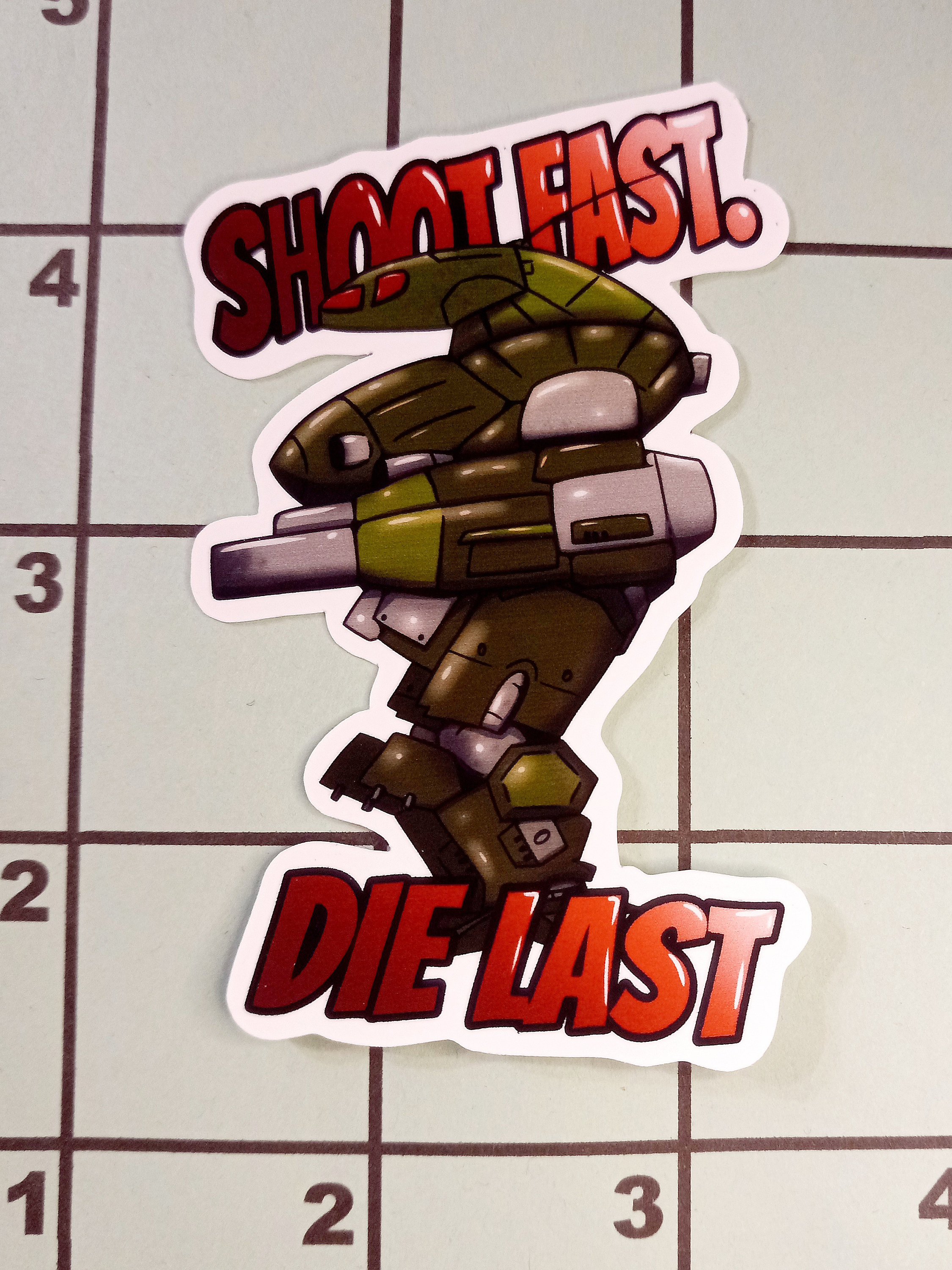 Cute Battletech Sticker Annihilator: Shoot Fast Die Last - Etsy