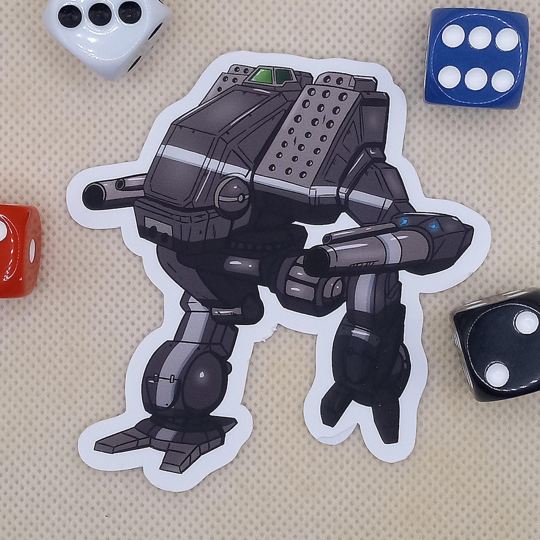 Cute Battletech Sticker | Mad Dog Chibi | Smoked Jaguar - Etsy