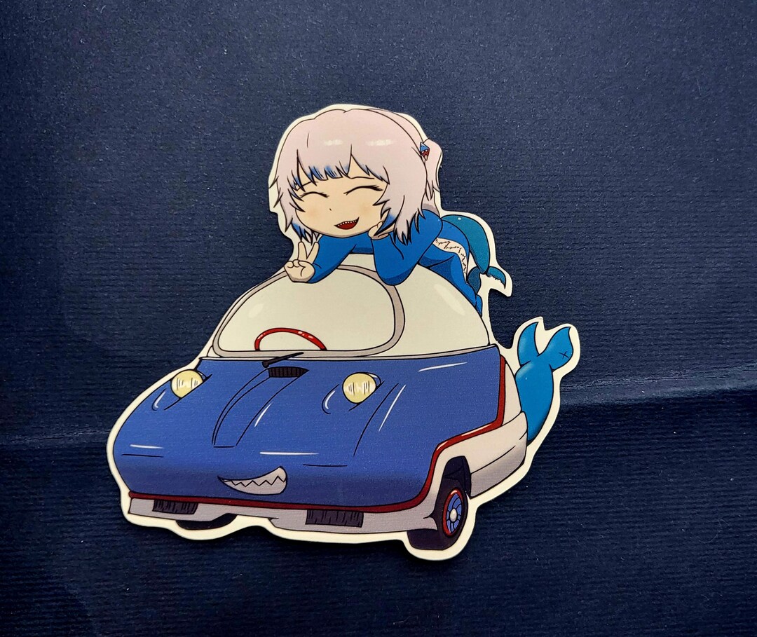Gawr Gura Trident Sticker | Hololive Myth Kawaii Sticker - Etsy
