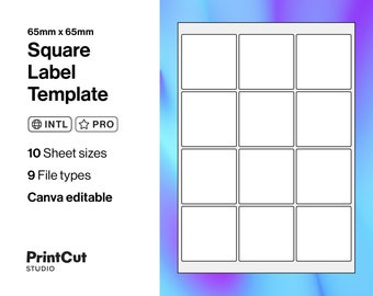 2inch Square Template SVG PDF Png Dxf Blank Square - Etsy UK