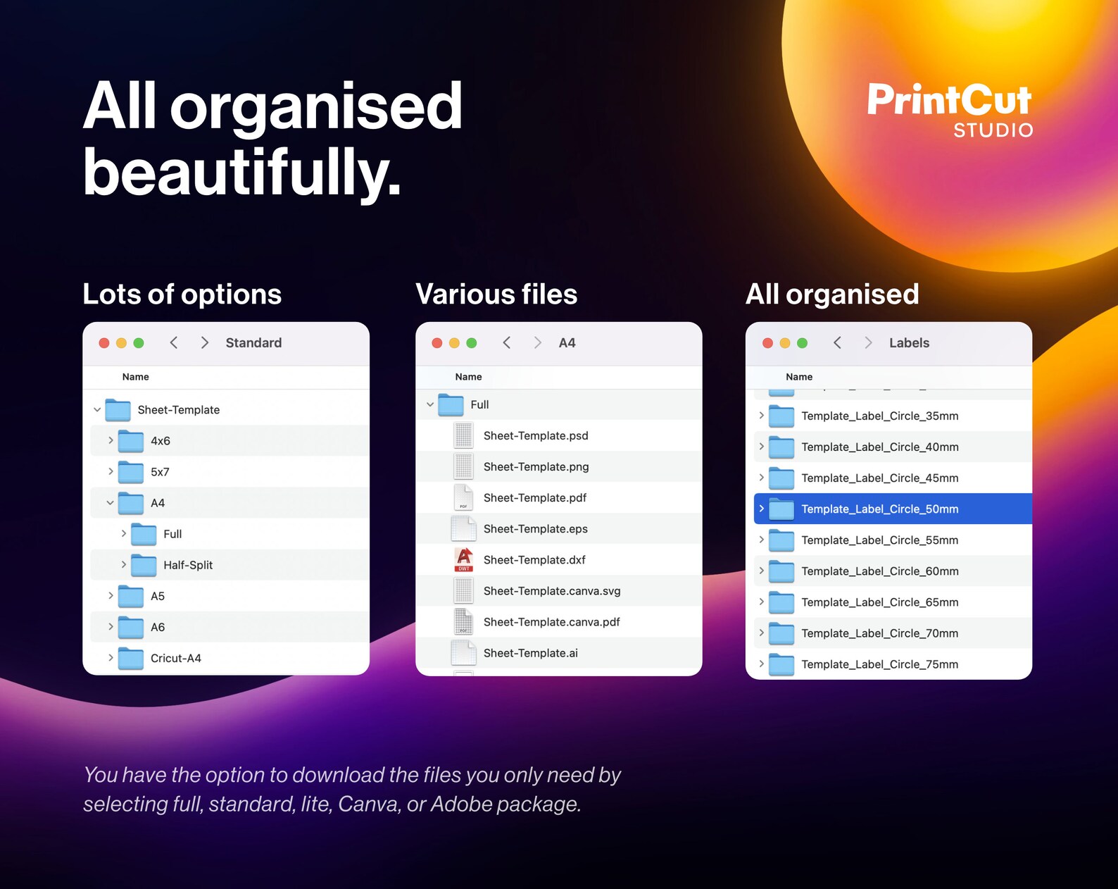 Circle Template 45mm A4, A5, A6 Blank Circle Label Sticker Sheet Cut ...