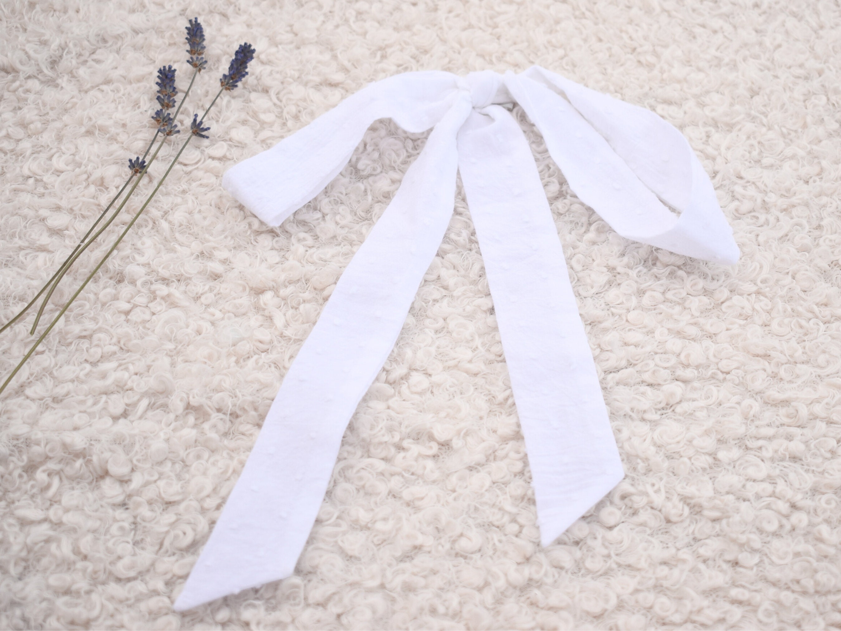 White Long Hair Bow - Etsy UK