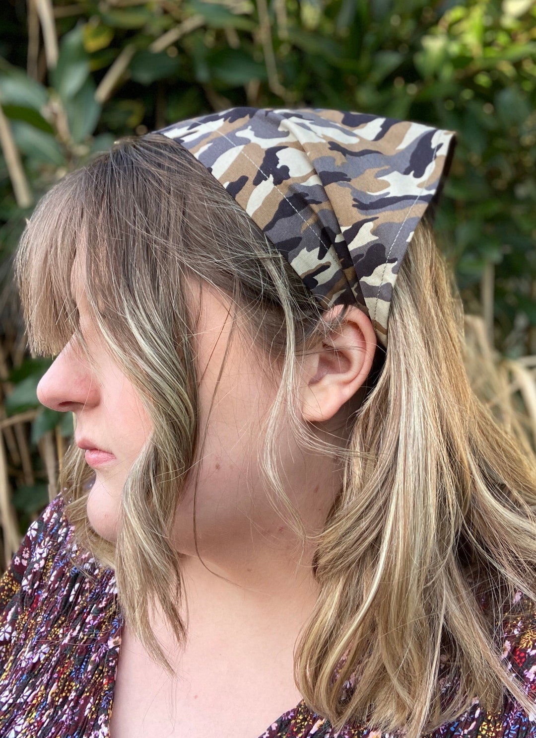 Green Camouflage Triangle Headscarf - Etsy