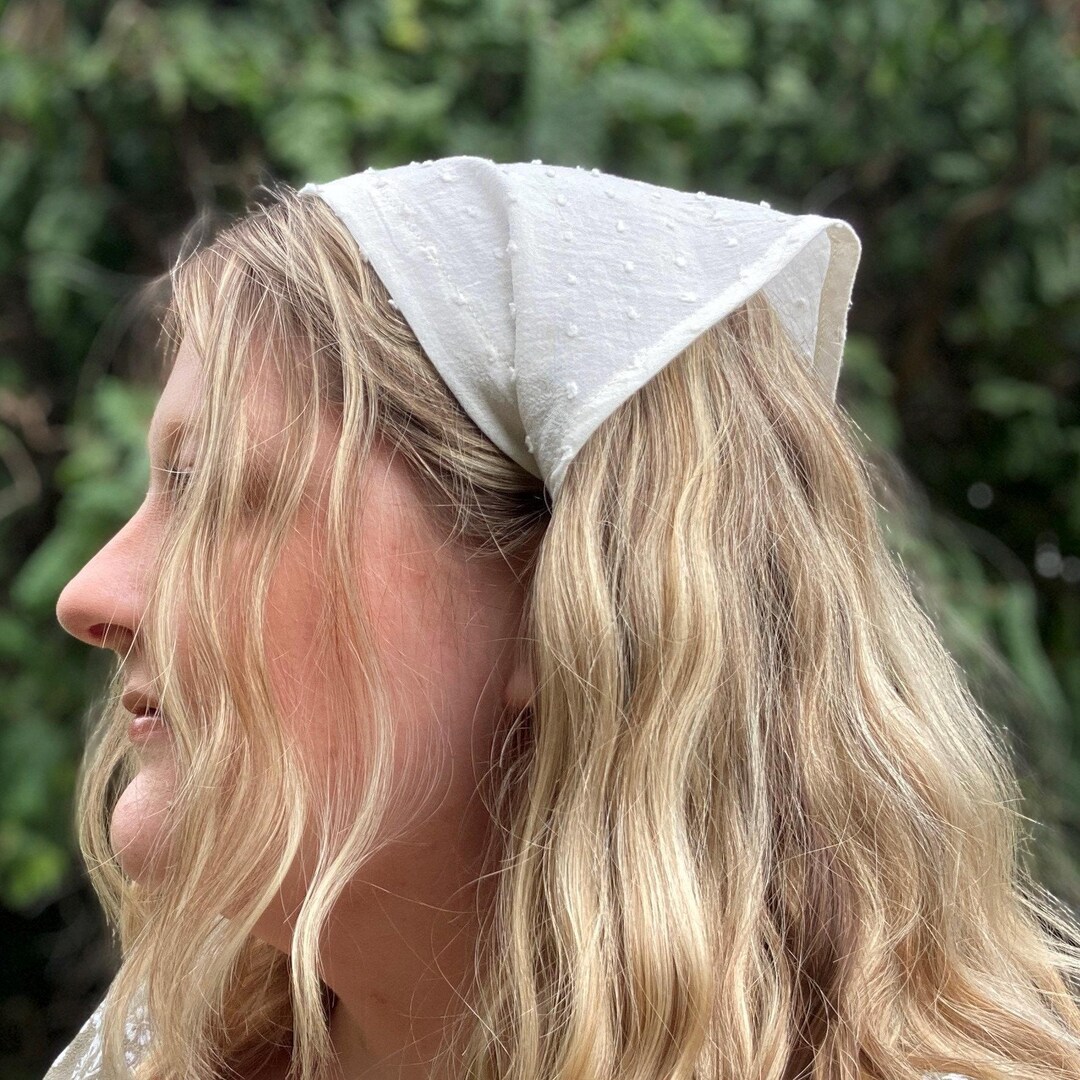 Ivory Cottagecore Triangle Head Scarf Bandana Headband - Etsy