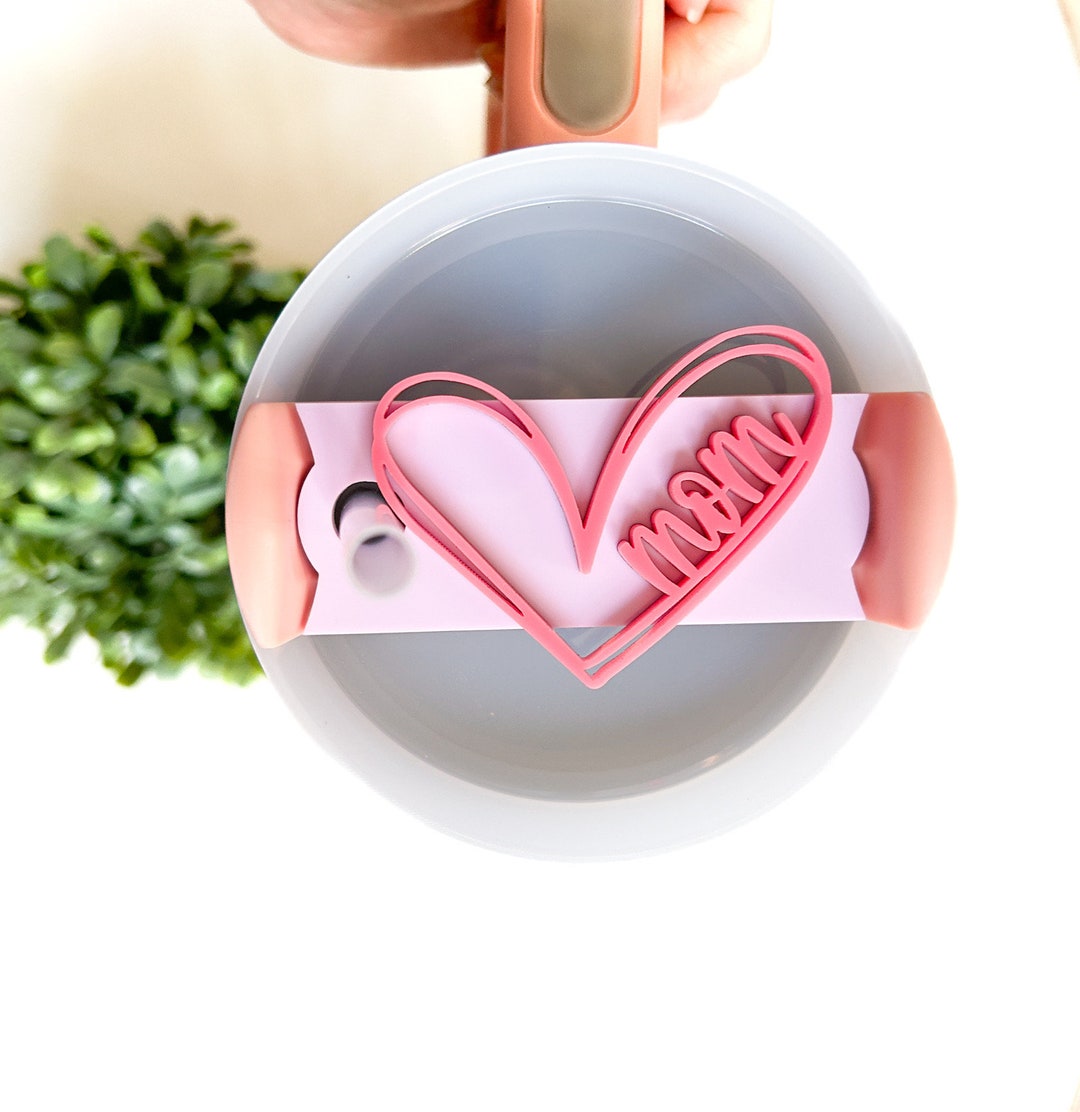 Tumbler Toppers Mama Heart/ Straw Toppers/ Cup Toppers/tumbler Name ...