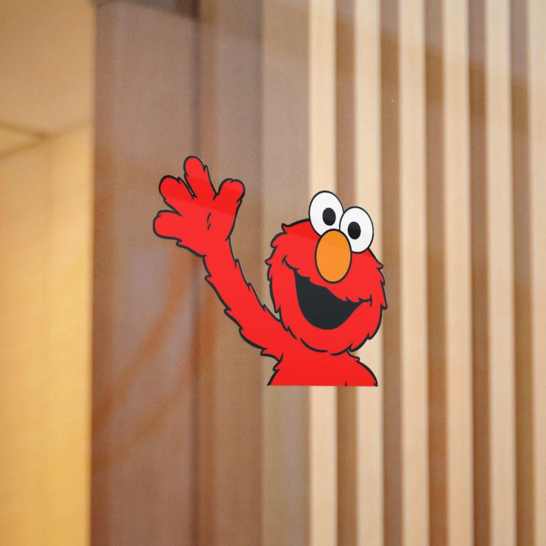 The Magical Avenue of Sesame Street ELMO Waving Vinyl Sticker Perfect ...