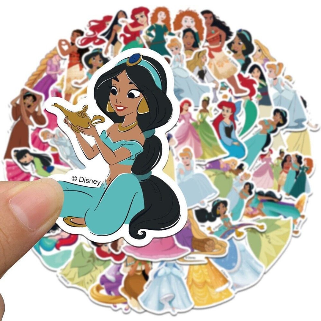 50 Pcs Disney Princess Stickers Waterproof Laptop, Hydro Flask ...