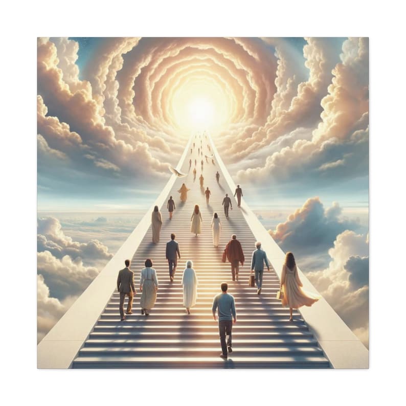 Stairway to Heaven: Christian, Funeral, Gates, Blue, Afterlife Art ...