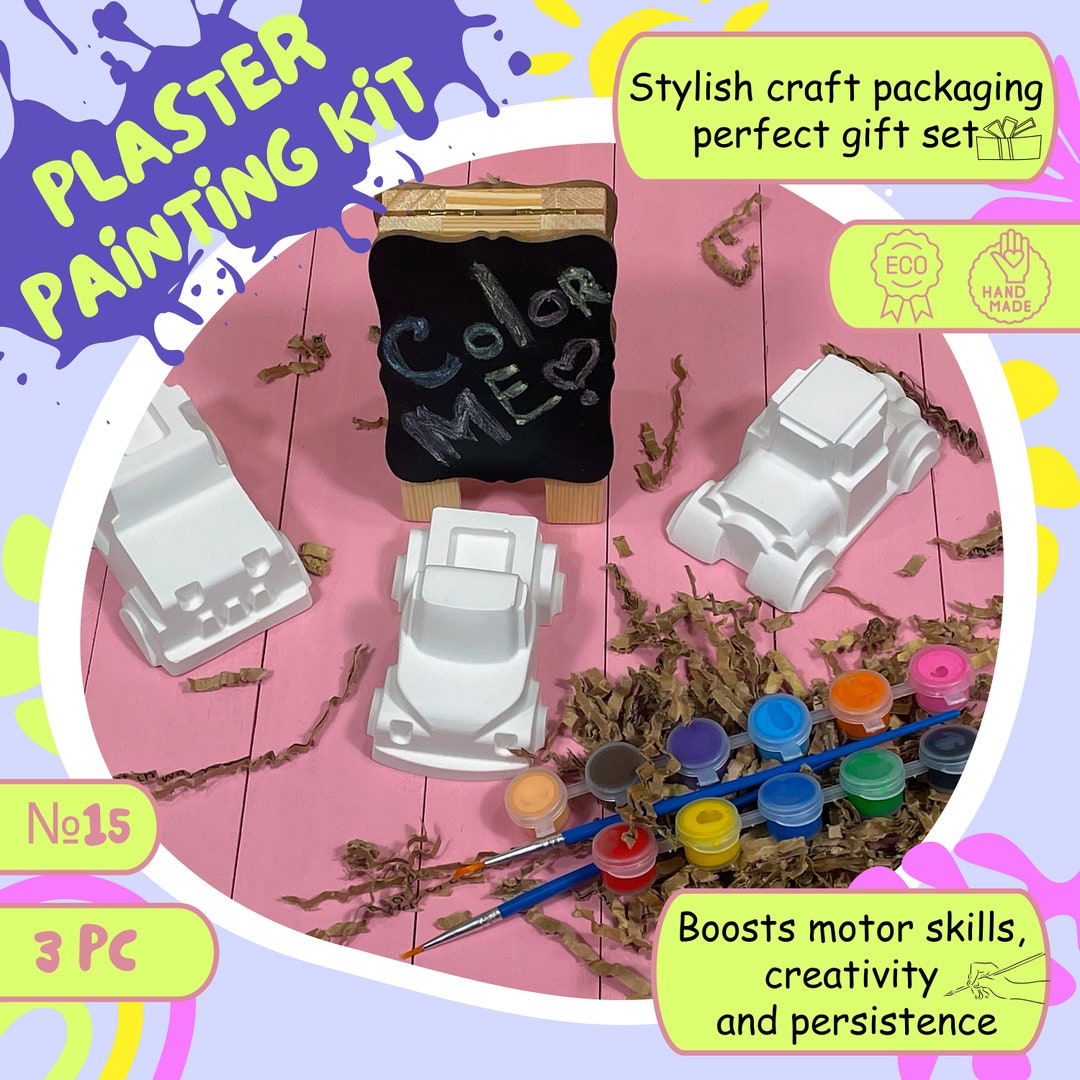 Paint Your Own Craft 3D Cars, Plaster of Paris, Kids Activity Set ...