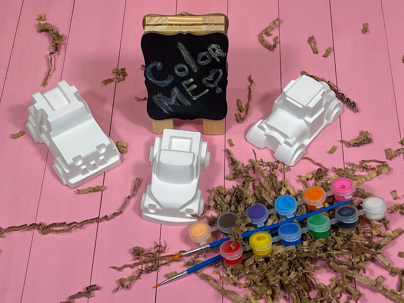 Paint Your Own Craft 3D Cars, Plaster of Paris, Kids Activity Set ...