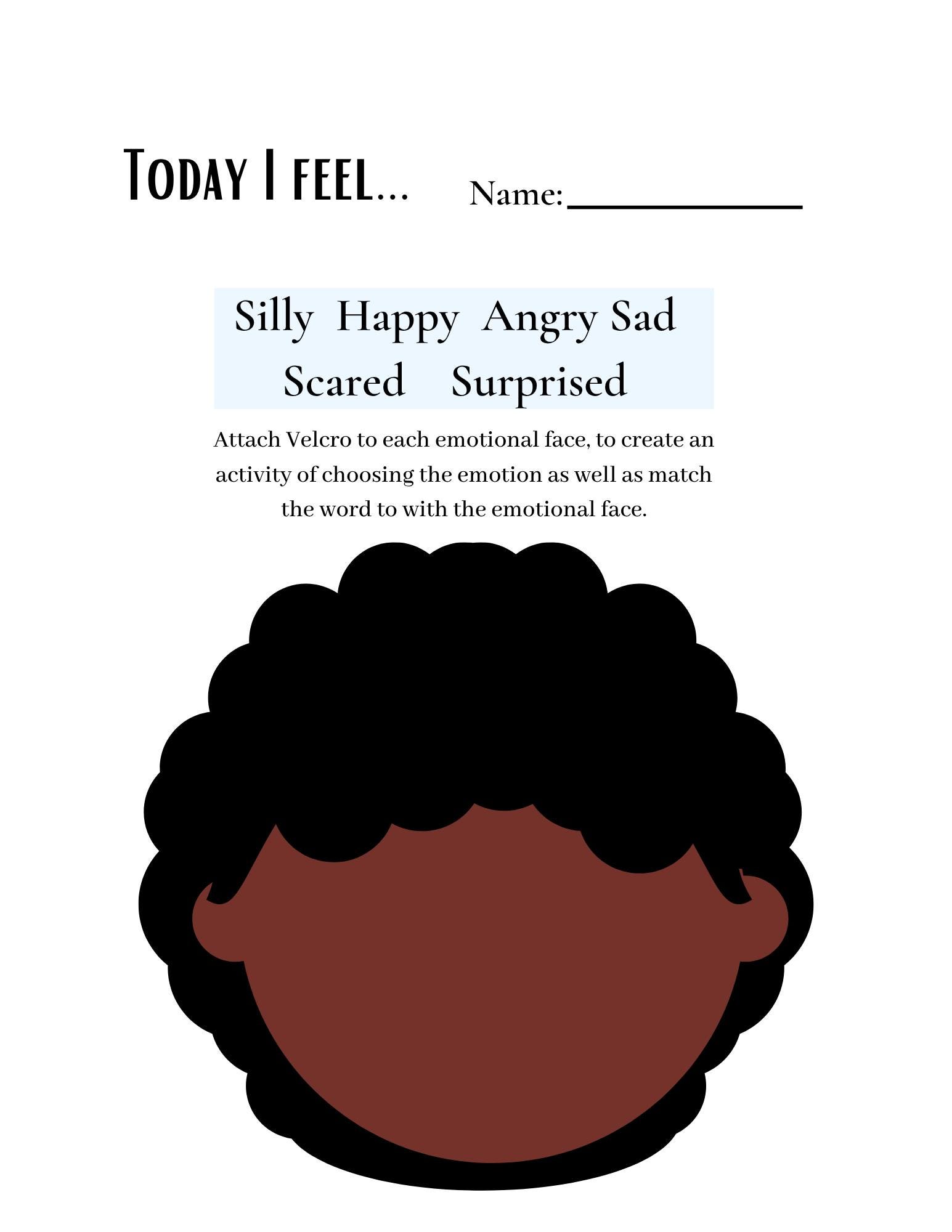 Today I Feel Printable Chart | Emotions Activity for Kids | Preschool ...