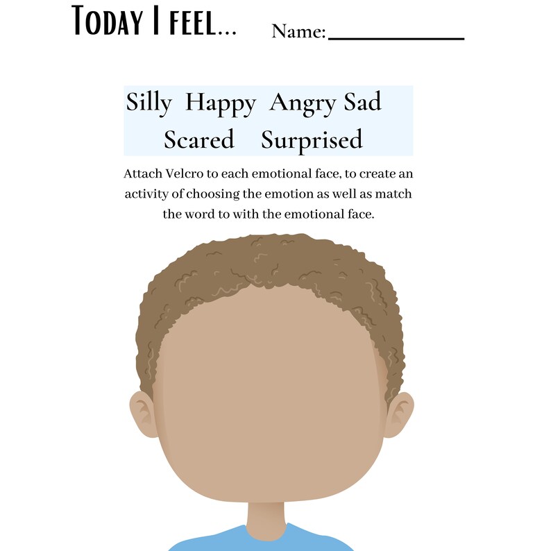 Today I Feel Printable Chart | Emotions Activity for Kids | Preschool ...