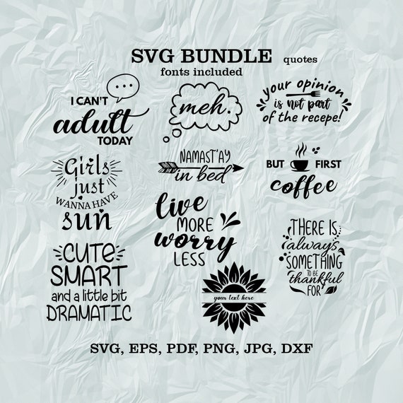 Svg Quotes Quotes Bundle Svg Cut File Funny Svg Quotes | Etsy