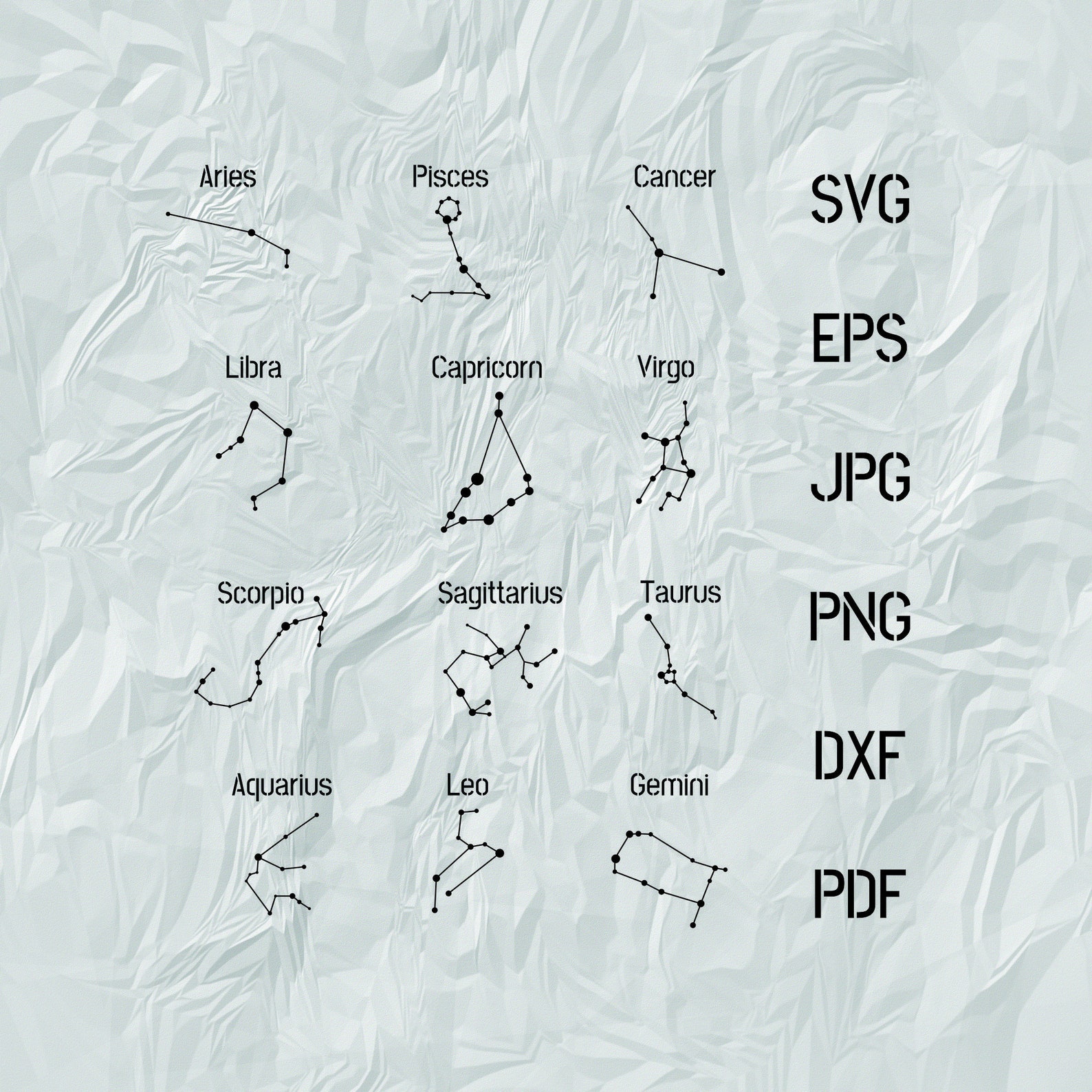 Zodiac Svg Bundle Horoscope Svg Astrology Signs Svg Zodiac - Etsy