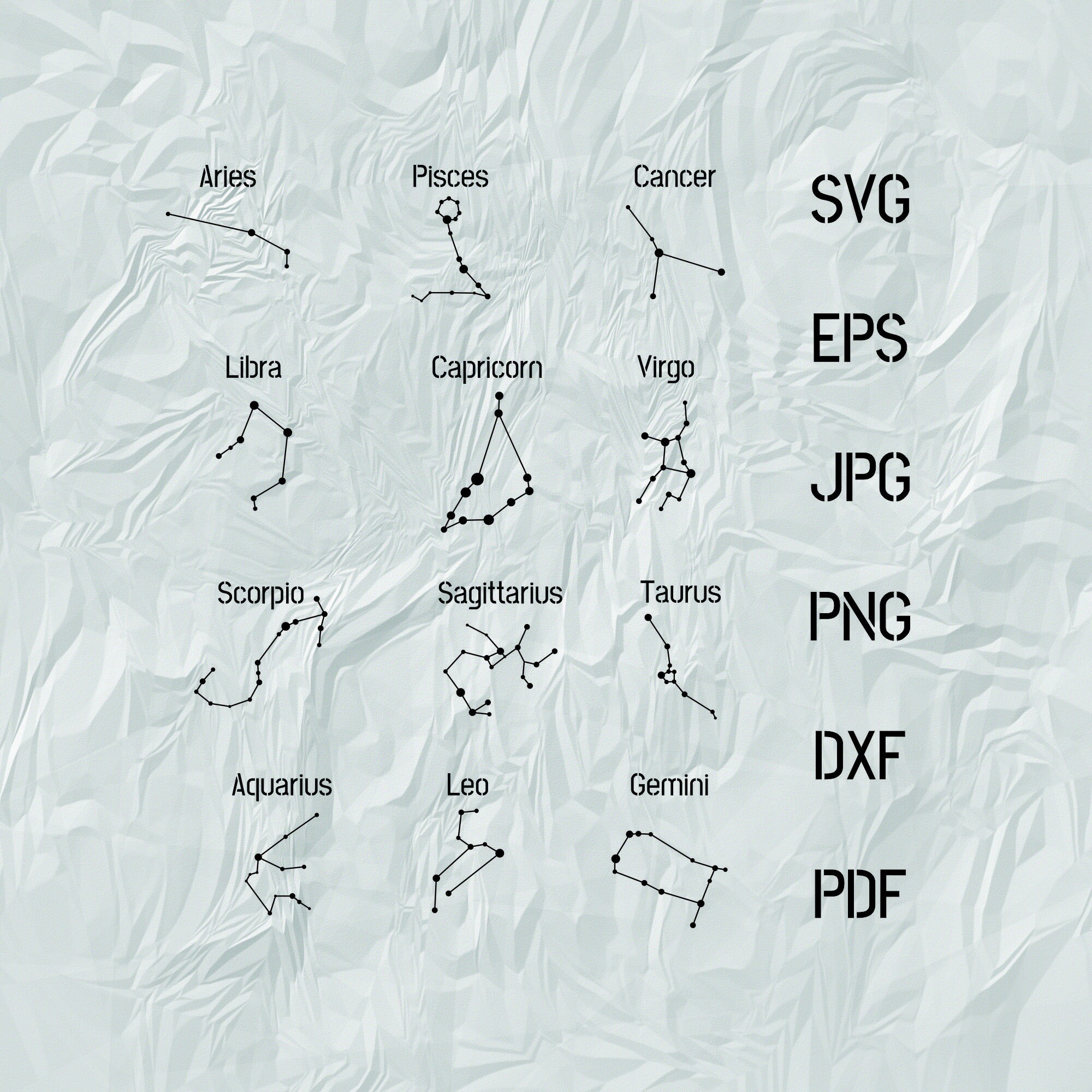 Zodiac Svg Bundle Horoscope Svg Astrology Signs Svg Zodiac - Etsy