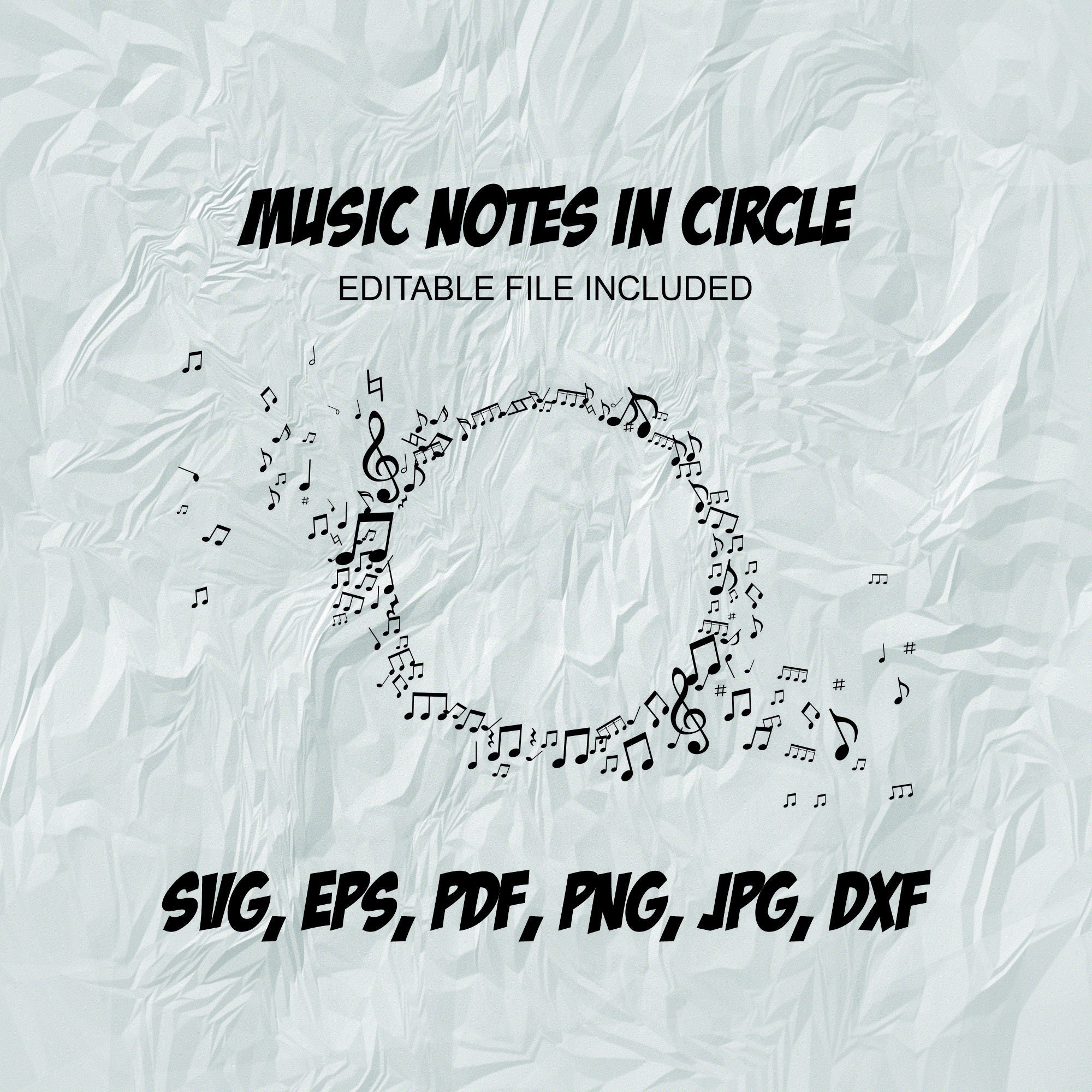 Music Notes Svg, Notes Svg, Music Svg, Music Notes in Circle Svg, Music ...