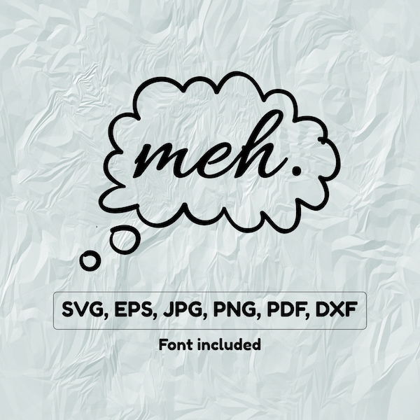 Meh Svg - Etsy