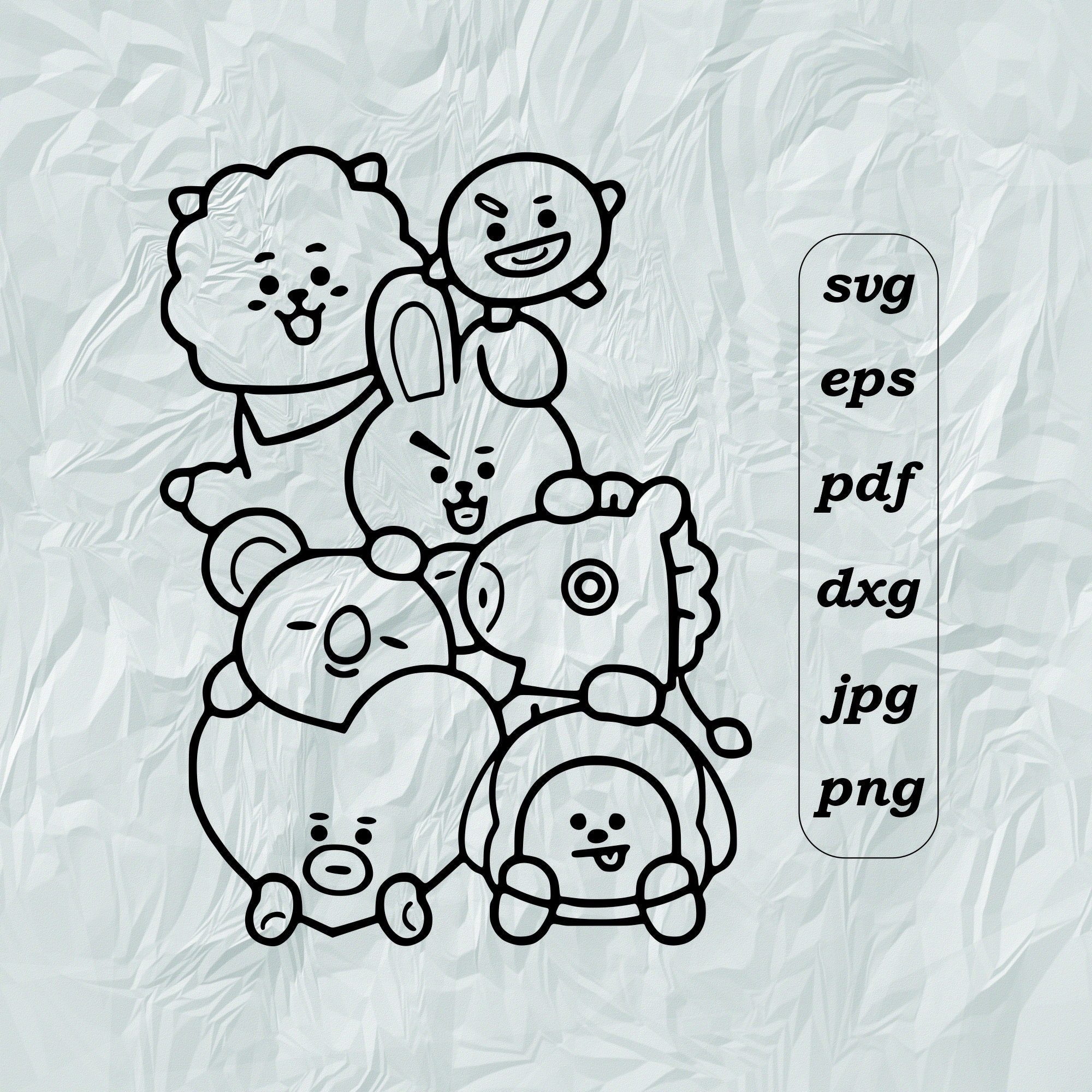 BT21 BT21 Svg BT21 Merch BTS Svg Baby Bt21 Kpop Svg Cut - Etsy