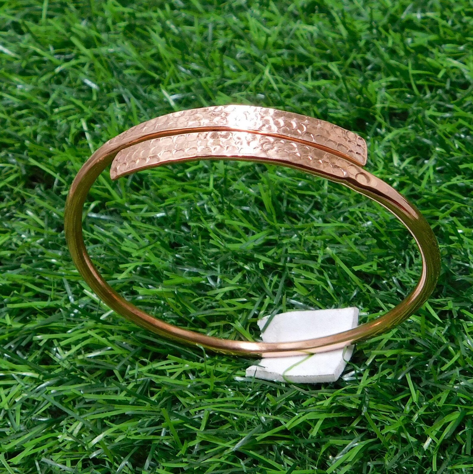 Hammered Copper Bangle Bracelet: Adjustable Open Cuff, Boho Wellness ...