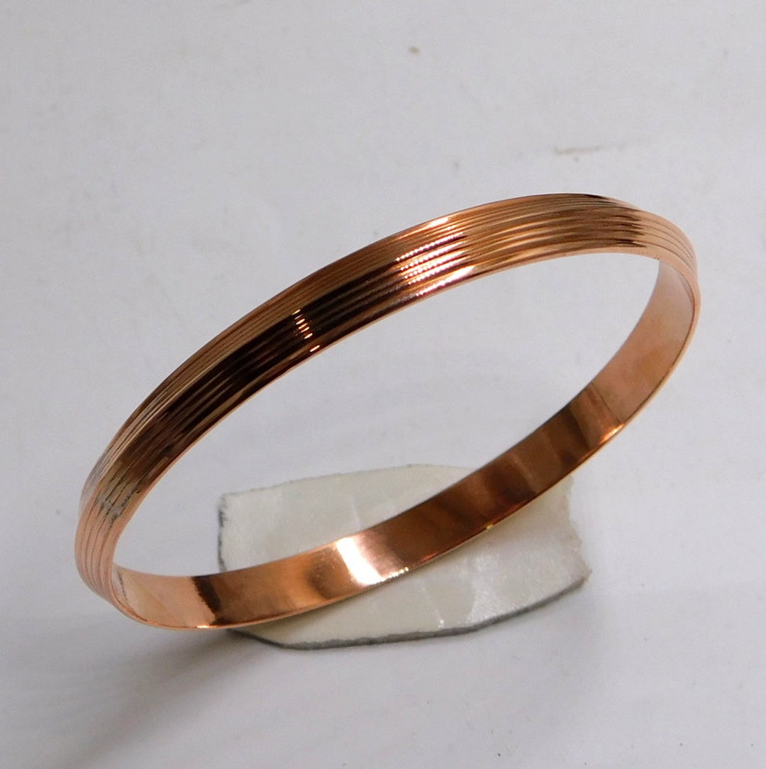Brushed Copper Bangle: Pure Copper Stacking Bracelet - Etsy