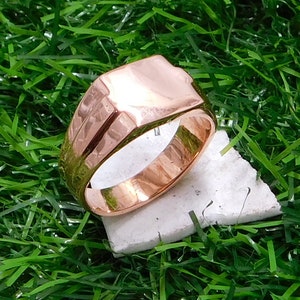 Pure Copper Signet Ring , Men's Copper Square Signet Ring ,solid Copper ...