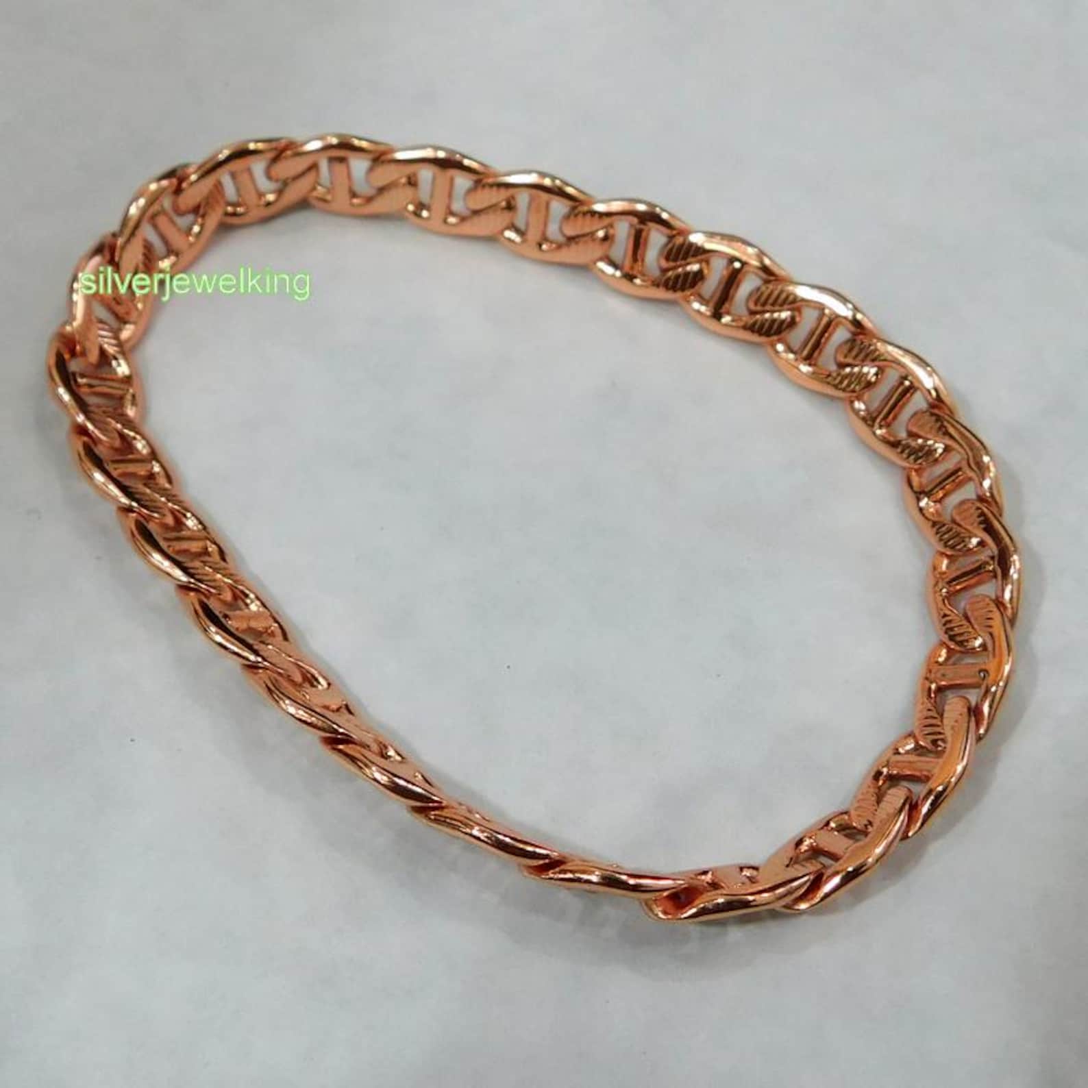 Handmade Pure Copper Chain Bracelet: Heavy Link Design - Etsy