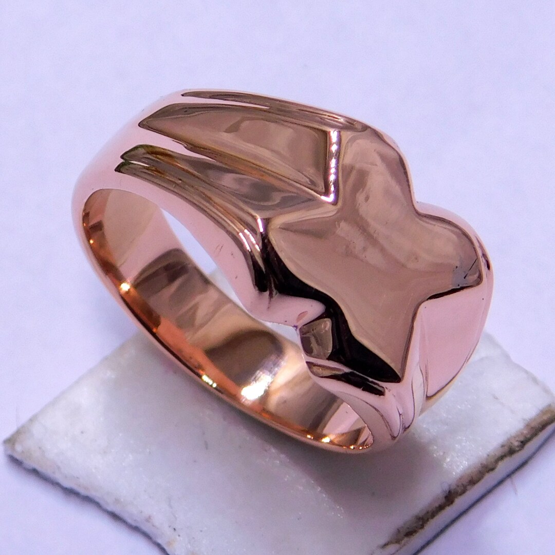 Copper Cross Signet Ring , Solid Copper Rings for Men , Unisex Band ...