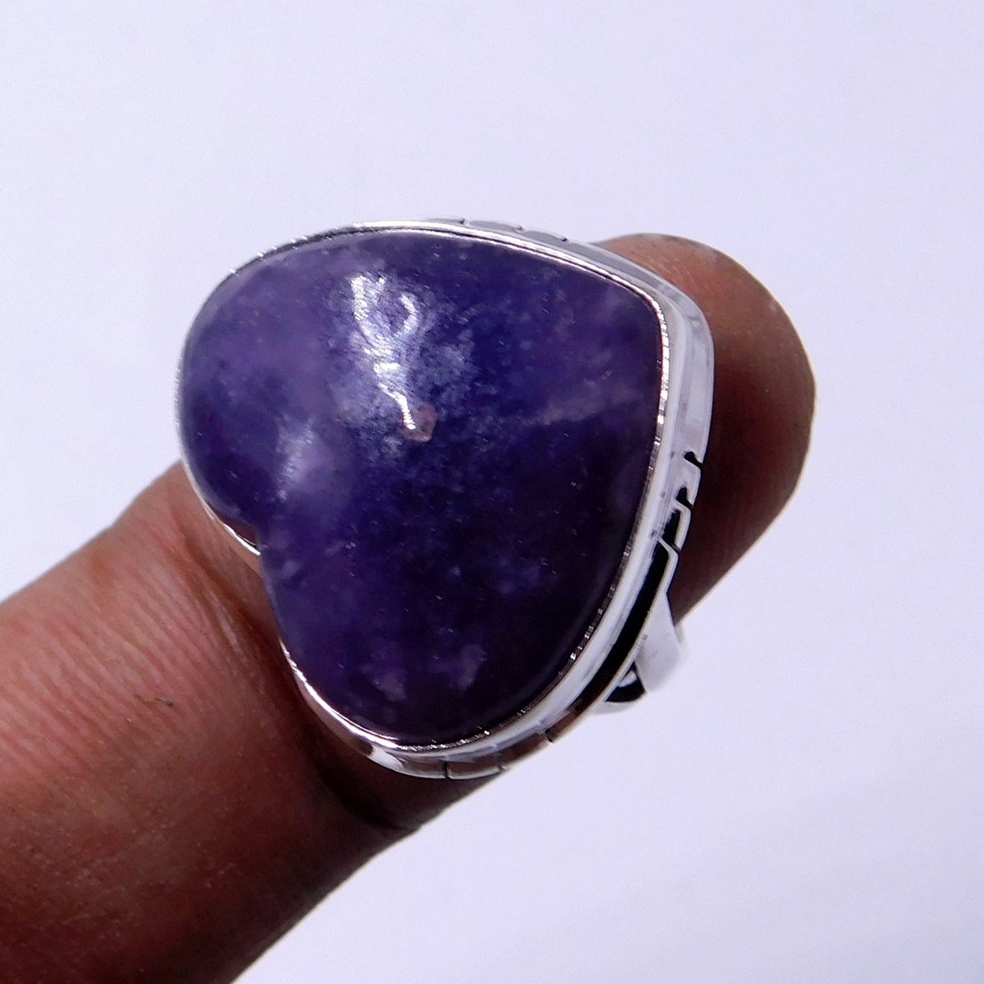 Sugilite Ring, Handmade Heart Sugilite Ring, Sterling Silver ...