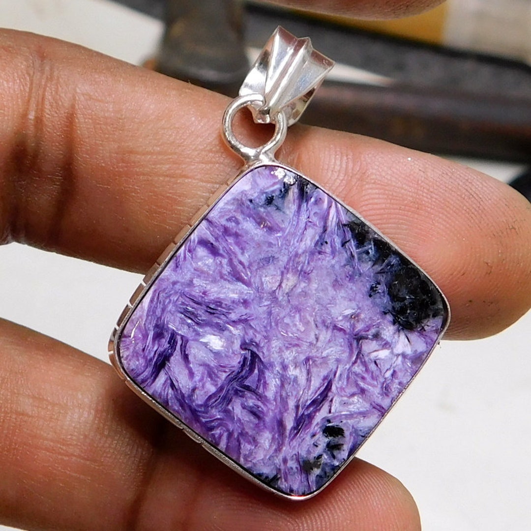 Russian Charoite Pendant 925 Sterling Silver Pendant Gemstone Pendant ...