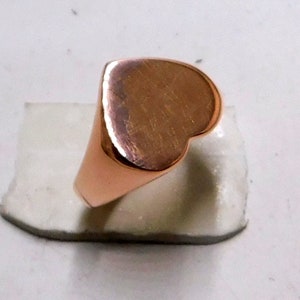 Heart Copper Signet Ring ,women's Pure Copper Ring ,solid Copper Rings ...