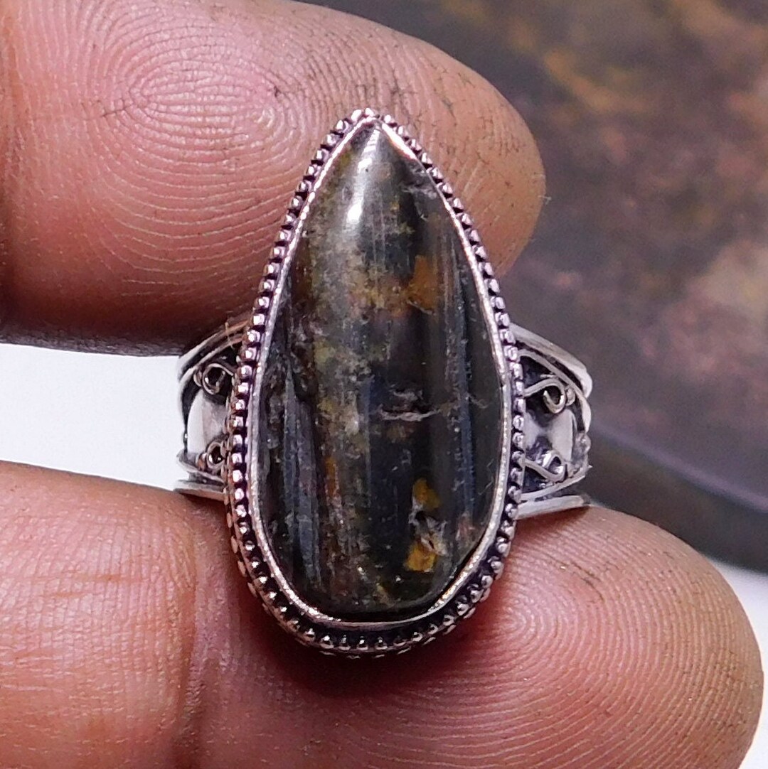 Sterling Silver Lava Ring ,teardrop Lava Ring ,lava Stone Aromatherapy ...