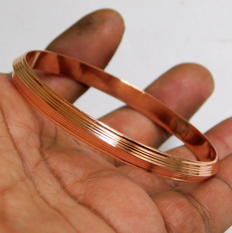 Brushed Copper Bangle: Pure Copper Stacking Bracelet - Etsy