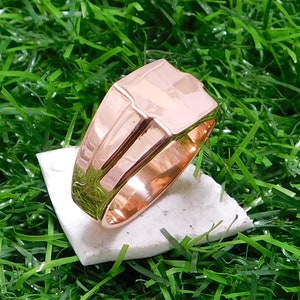 Pure Copper Signet Ring , Men's Copper Square Signet Ring ,solid Copper ...