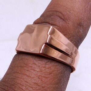 Pure Copper Signet Ring , Men's Copper Square Signet Ring ,solid Copper ...