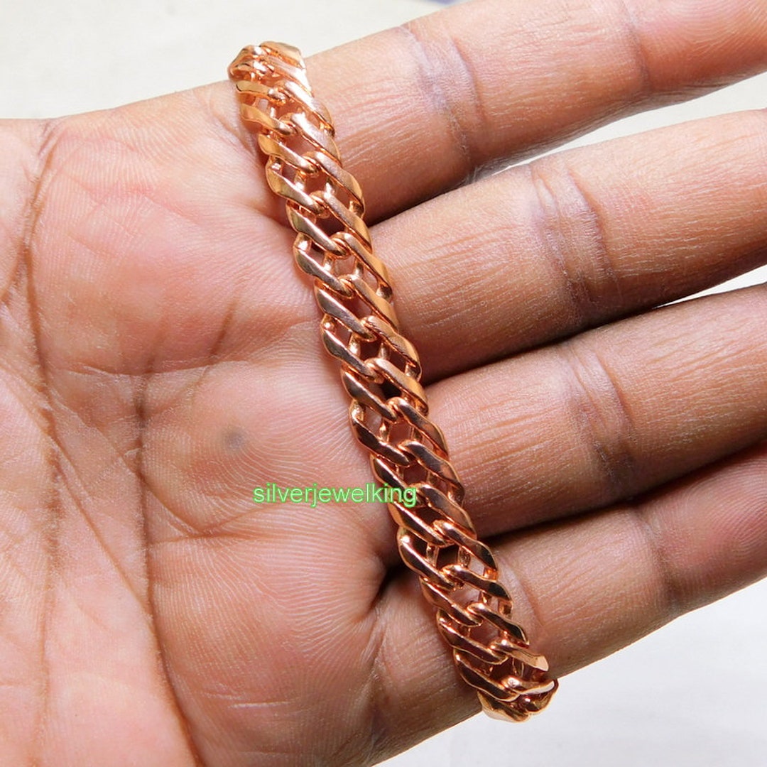 Heavy Copper Curb Chain Bracelet: Handmade Unisex Jewelry - Etsy