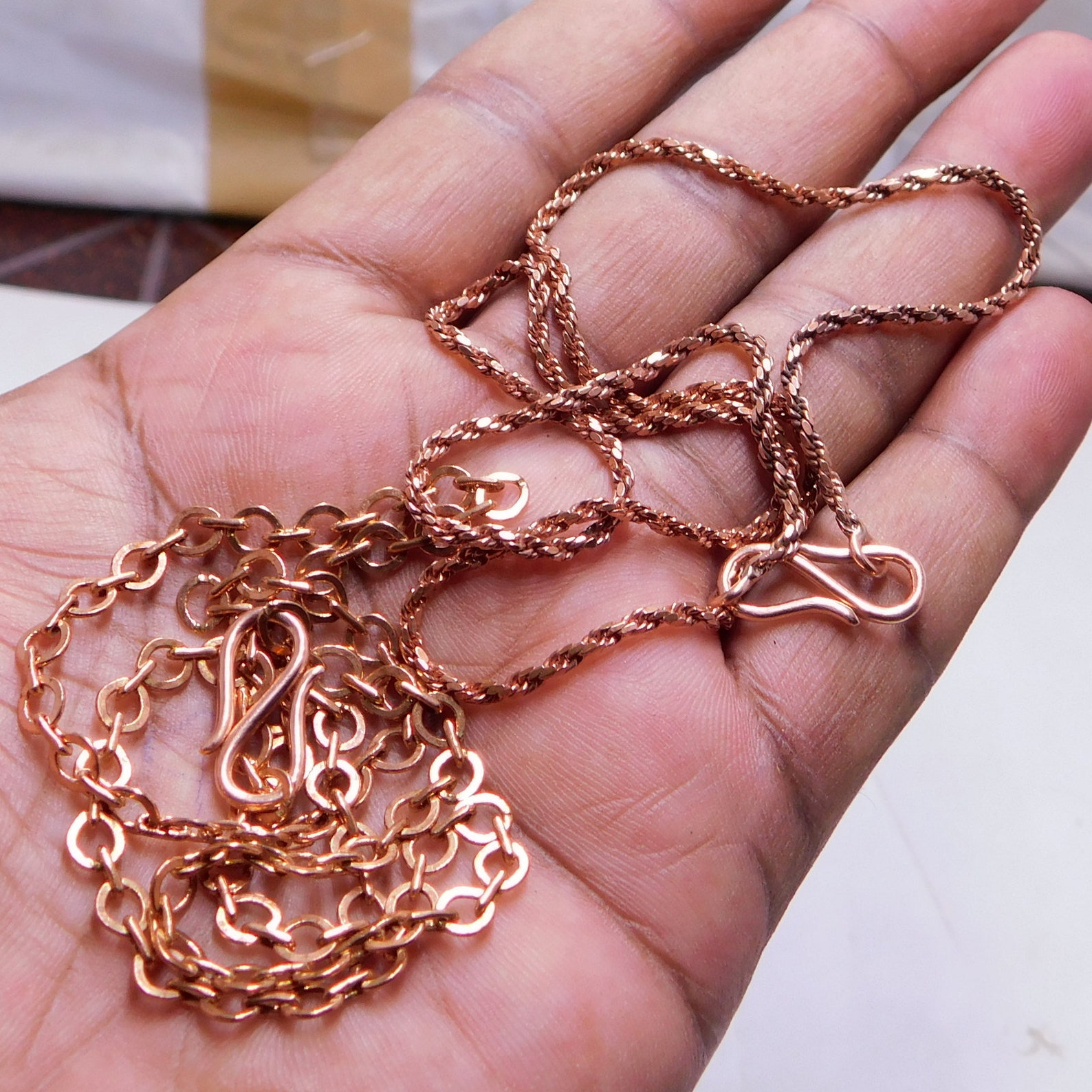 Copper Rope Chain Necklace Handmade Copper Jewelry Pure Copper - Etsy