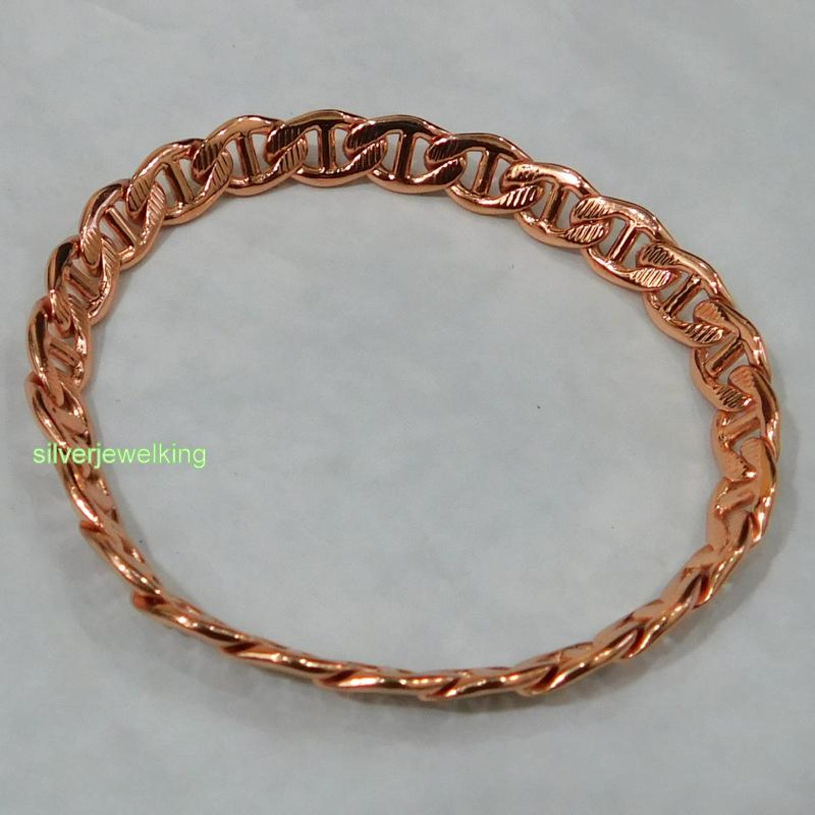 Handmade Pure Copper Chain Bracelet: Heavy Link Design - Etsy