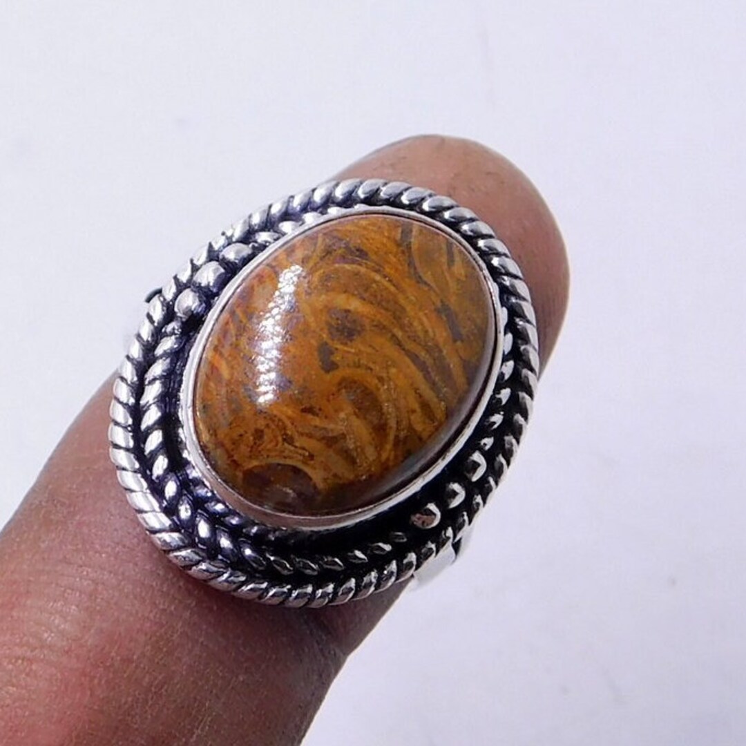 Mariam Jasper Ring* Mariam Gemstone Ring* Solid Sterling Silver Ring ...