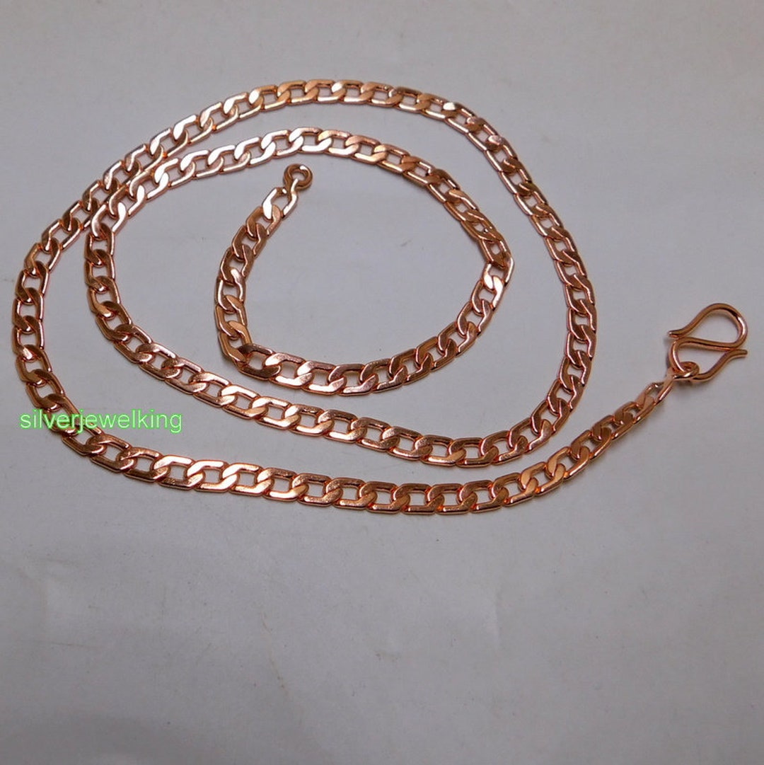 Pure Copper CURB Chain Necklace Red COPPER Chain Necklace, .men's Chain ...
