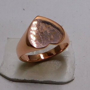 Heart Copper Signet Ring ,women's Pure Copper Ring ,solid Copper Rings ...