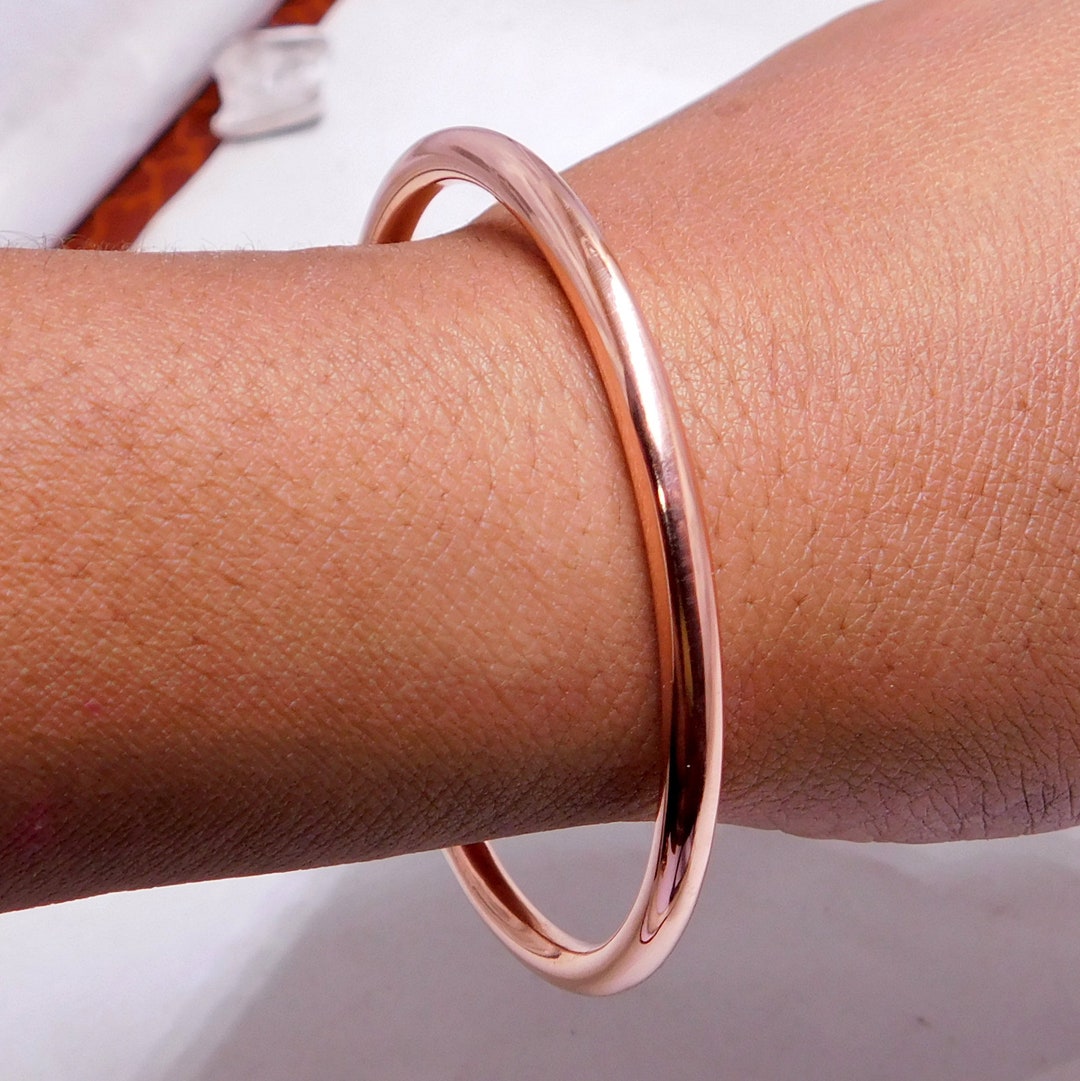 Thick Copper Bangle, Pure Copper Stacking Bangle, Handmade Copper ...