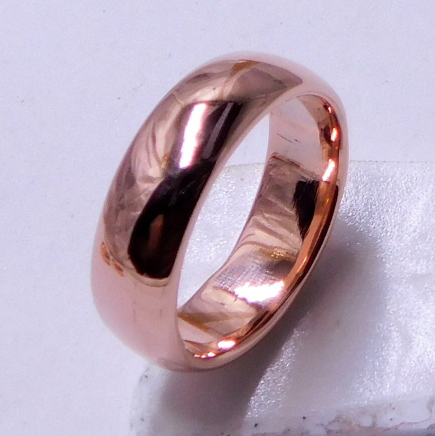Pure Copper Wedding Band Copper Wood Ring red Copper Ring - Etsy