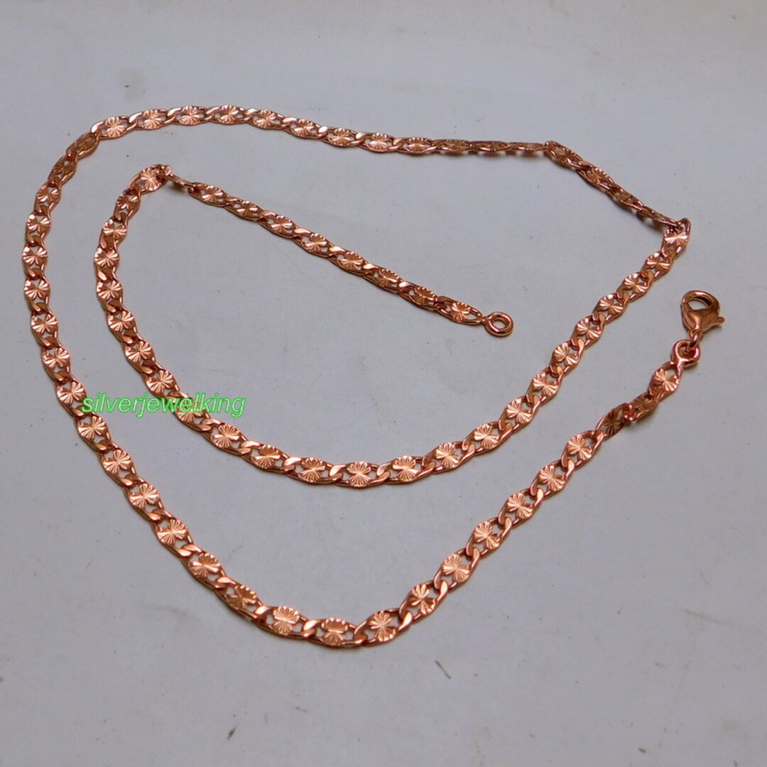 Pure Copper Flower Chain Necklace Red COPPER Chain Necklace, .men's ...