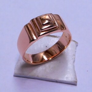 Step Squire Copper Signet Ring , Solid Copper Rings for Men , Unisex ...