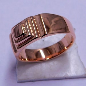 Step Squire Copper Signet Ring , Solid Copper Rings for Men , Unisex ...