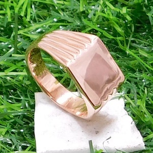 Pure Copper Signet Ring , Men's Copper Square Signet Ring ,solid Copper ...