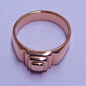 Step Squire Copper Signet Ring , Solid Copper Rings for Men , Unisex ...